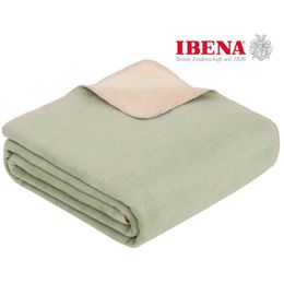 Ibena Wohndecke »Wohndecke Doubleface Dublin« in trendigen Farben salbei/natur Obermaterial: 58% Baumwolle, 35% Polyacryl, 7% Polyester B/L: 150 cm...