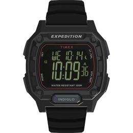 Timex Chronograph »RIDGE« Quarzuhr, Armbanduhr, Herrenuhr, Silikonarmband, Stoppfunktion, digital schwarz Chronograph für Herren