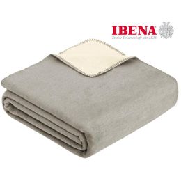 Ibena Wohndecke »Wohndecke Doubleface Dublin« in trendigen Farben silberfarben/wollweiß Obermaterial: 58% Baumwolle, 35% Polyacryl, 7% Polyester...