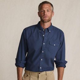 LANDS' END Langarm-Hemd aus Popeline, Classic Fit, Herren,  Blau, Baumwolle, by Lands' End