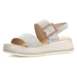 Gabor Plateausandaletten »RHODOS«, Keilabsatz, Sommerschuh in bequemer Schuhweite G (= weit) schilf 43 43 Sandalette mit regulierbarem Klettverschluss