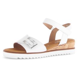 Gabor Keilsandalette &raquo;GENUA&laquo;, Riemchensandale, Komfortschuh, Sommerschuh, Schmuckelement, Weite G wei&szlig; 37 37 Sandalette mit praktischen...