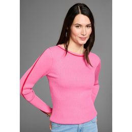 HECHTER PARIS Damen HECHTER PARIS Strickpullover mit Kontrastdetails rosa 42