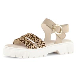 Gabor Sandalette, Plateau, Riemchensandale, Sommerschuh mit Best Fitting-Ausstattung leo-beige 35 35 Sandalette mit modischer Bandage im Leo-Look