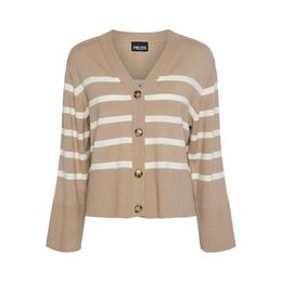 Pieces Strickjacke »PCSIA LS CARDIGAN NOOS BC« Silver Mink Stripes:WHITE M M Cardigan von Pieces