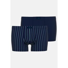 Götzburg GÖTZBURG Boxershorts »Bray« 2er Pack, mit Muster, atmungsaktiv, Baumwollmix, weich, elastisch blau-dunkel-gestr. 8 (XXL) 8 (XXL) Herrenboxershorts...
