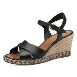 Tamaris Keilsandalette, Plateau, Sommerschuh, Riemchensandale mit verstellbarer Schnalle schwarz 36 36 Modische Sandalette mit zweifarbigem...
