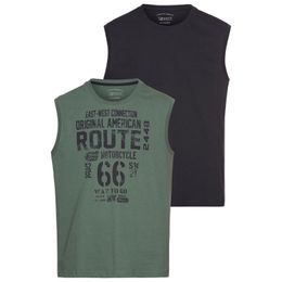 MAN'S WORLD MAN'S WORLD Muscleshirt 2er-Pack, ärmellos, bedruckt, Rundhalsausschnitt, aus 100% Baumwolle marine ,grün 4XL (68/70) 4XL (68/70) Muscleshirt im...