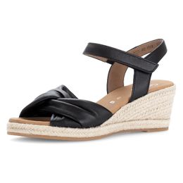 Gabor Keilsandalette »ATHEN«, Riemchensandale, Sommerschuh mit Klettverschluss, G-Weite schwarz 41 41 Keilsandalette mit geschwungener Bandage