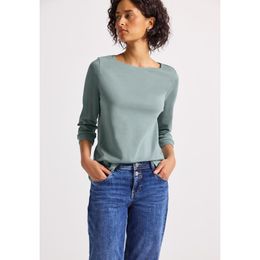 Street One 3/4-Arm-Shirt U-Boot-Ausschnitt und 3/4-Ärmel mit Bündchen arona blue 40 40 Basic-Shirt von Street One