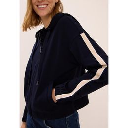 Cecil Kapuzensweatjacke mit Galonstreifen urban dark blue S (38) S (38) Sweatjacke von Cecil