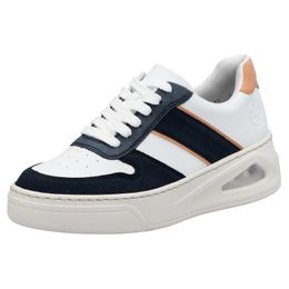 Rieker Plateausneaker, Basket-Sneaker, Schnürschuh, Halbschuh mit Air Ausstattung weiß-nachtblau 42 42 Streetwear-Sneaker mit modischer Plateausohle
