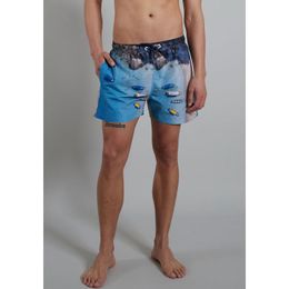 Ceceba Damen Ceceba Badeshorts mit tollem Print f&uuml;r warme Sommertage, bequem, schnelltrocknend blau 8 (XXL), N-Gr