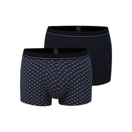 Bugatti Boxershorts 2er Pack, mit elastischem Bund für eine perfekte Passform, Baumwollmix blau-dunkel-allover 5M 5M Pants von Bugatti