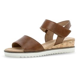 Gabor Keilsandalette &raquo;GENUA&laquo;, Sommerschuh, Riemchensandale, Komfortschuh in Weite G (=weit) cognacfarben 44 44 Sandalette mit bequemem 4.5 cm...