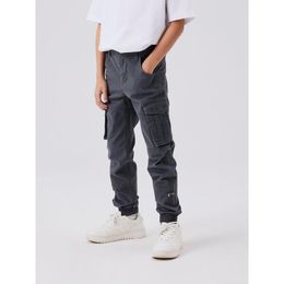 name it Cargohose »NKMRYAN – Hose mit Cargo- und Seitentaschen« unifarben, casual, regular fit, Twill Lava Smoke 176 - N-Gr N-Gr 176 Cargohose von...