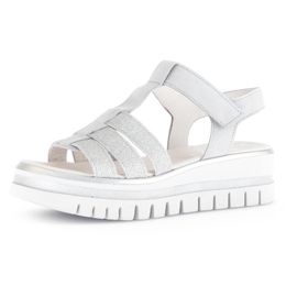 Gabor Damen Sandalette , Plateau, Sommerschuh, Riemchensandale mit Best Fitting-Ausstattung silber 35
