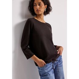 Street One 3/4-Arm-Shirt in Strick-Look Qualit&auml;t deep roast brown 36 36 3/4-Arm-Shirt von Street One