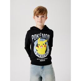 name it Kapuzensweatshirt »NKMDU – Sweater mit großem Frontmotiv für Pokémon-Fans« bedruckt, casual, regular fit, Sweatware Black 158 (164) 158...