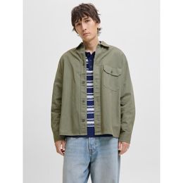 Jack & Jones Jack & Jones Damen Langarmhemd &raquo;JJEDOVER OVERSHIRT LS SN&laquo; gr&uuml;n L, N-Gr