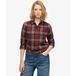 Superdry Damen Holzf&auml;ller Karo Flanellhemd Red - Gr&ouml;&szlig;e: 38 2102824000398H7K017