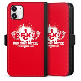 DeinDesign iPhone 11 Handy Klapph&uuml;lle Handyh&uuml;lle aus Kunst Leder schwarz Flip Case 1. Fc Kaiserslautern Spruch Official Licensed Product Sideflip mit Lasche