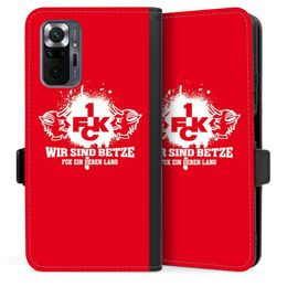 DeinDesign Xiaomi Redmi Note 10 Pro Handy Klapph&uuml;lle Handyh&uuml;lle aus Kunst Leder schwarz Flip Case 1. Fc Kaiserslautern Spruch Official Licensed Product Sideflip 