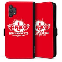 DeinDesign Galaxy A32 5G Handy Klapph&uuml;lle Handyh&uuml;lle aus Kunst Leder schwarz Flip Case 1. Fc Kaiserslautern Spruch Official Licensed Product Sideflip mit langer 