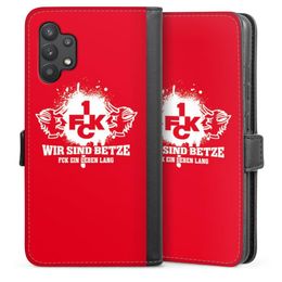 DeinDesign Galaxy A32 4G Handy Klapph&uuml;lle Handyh&uuml;lle aus Kunst Leder schwarz Flip Case 1. Fc Kaiserslautern Spruch Official Licensed Product Sideflip mit Lasche