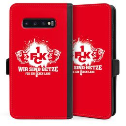 DeinDesign Galaxy S10 Plus Handy Klapph&uuml;lle Handyh&uuml;lle aus Kunst Leder schwarz Flip Case 1. Fc Kaiserslautern Spruch Official Licensed Product Sideflip mit 