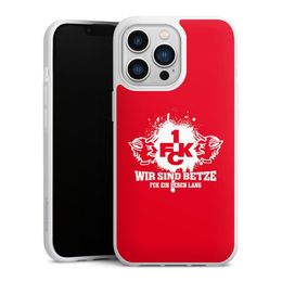 DeinDesign iPhone 13 Pro Handy Silikon H&uuml;lle Case wei&szlig; Handyh&uuml;lle 1. Fc Kaiserslautern Spruch Official Licensed Product Silikon Case