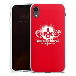DeinDesign iPhone Xr Handy Silikon H&uuml;lle Case wei&szlig; Handyh&uuml;lle 1. Fc Kaiserslautern Spruch Official Licensed Product Silikon Case