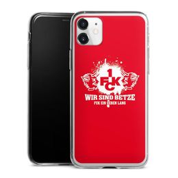 DeinDesign iPhone 11 Handy Slim Case Silikon Handyh&uuml;lle transparent H&uuml;lle extra d&uuml;nn Spruch 1. Fc Kaiserslautern Official Licensed Product Silikon Slim Case