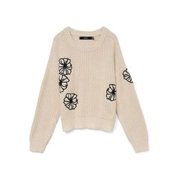 V&eacute;ro Moda VERO MODA Pullover 'LAURA' Damen Gr&ouml;&szlig;e XS beige / schwarz