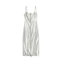 Bershka Kleid Damen Größe 40 silber Winterkleid