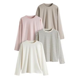 The Set Shirt Damen Gr&ouml;&szlig;e L creme / braun / taupe / puder