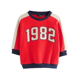 next Sweatshirt Jungen Gr&ouml;&szlig;e 80 hellbeige / navy / rot