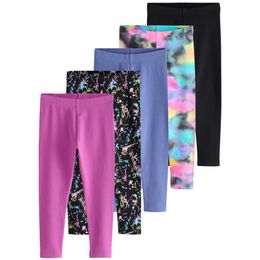 next Leggings M&auml;dchen Gr&ouml;&szlig;e 152 saphir / aqua / dunkelpink / schwarz