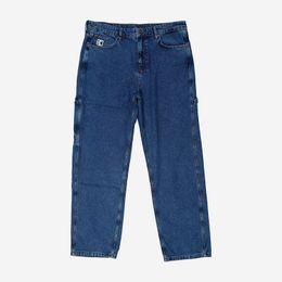 Karl Kani Dunkelblaue Baggy Fit Retro Jeans mit Reißverschluss