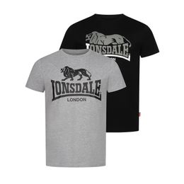 Lonsdale Herren T-Shirt normale Passform Doppelpack LOSCOE