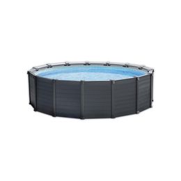 Intex 26384GS Frame Pool 478x124cm Graphit Set Sandfilterpumpe Leiter Abdeckplane