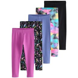 next Leggings M&auml;dchen Gr&ouml;&szlig;e 152 saphir / aqua / dunkelpink / schwarz