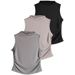 The Set Top Damen Gr&ouml;&szlig;e L grau / taupe / schwarz