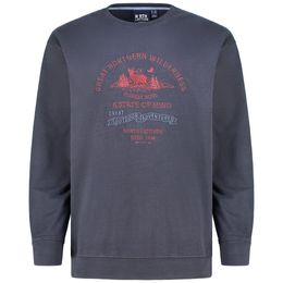 Große Größen North Sweatshirt mit Stickerei Farbe blau Größe: 4XL