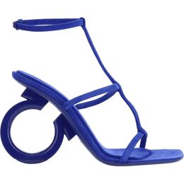 Salvatore Ferragamo Sandalen - Elina Leather Sandals - Gr. 36 (EU) - in Blau - f&uuml;r Damen