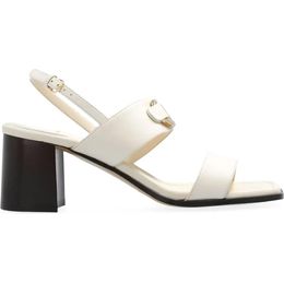 Salvatore Ferragamo Sandalen - Salvatore Ferragamo Lou Leather Sandals - Gr. 36 (EU) - in Wei&szlig; - f&uuml;r Damen
