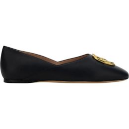 Bally Slipper & Pantoletten - Bally Leather Ballerina Flats - Gr. 38,5 (EU) - in Schwarz - f&uuml;r Damen