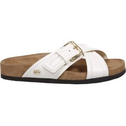 Valentino Garavani Sandalen - Valentino Garavani Leather Flat Sandals - Gr. 35 (EU) - in Wei&szlig; - f&uuml;r Damen