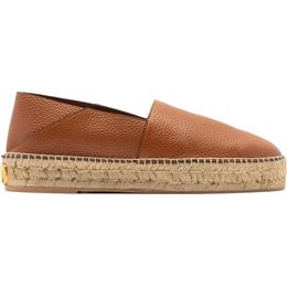 Valentino Garavani Espadrilles - Valentino Garavani Logo-Plaque Leather Espadrilles - Gr. 42 (EU) - in Braun - f&uuml;r Damen