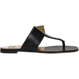 Valentino Garavani Sandalen - Valentino Garavani One Stud Leather Thong Sandals - Gr. 36 (EU) - in Schwarz - f&uuml;r Damen